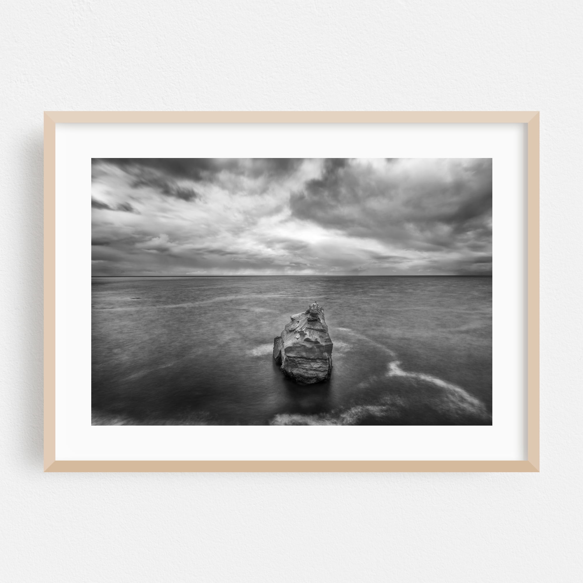 Solitude Stone in the Sea - San Diego California Photography Oak Framed ...