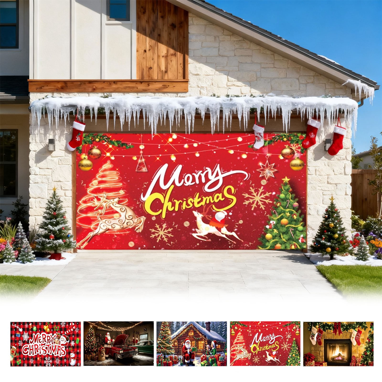 Solive Christmas Decorations Garage Door Banners Large Holiday Yard ...