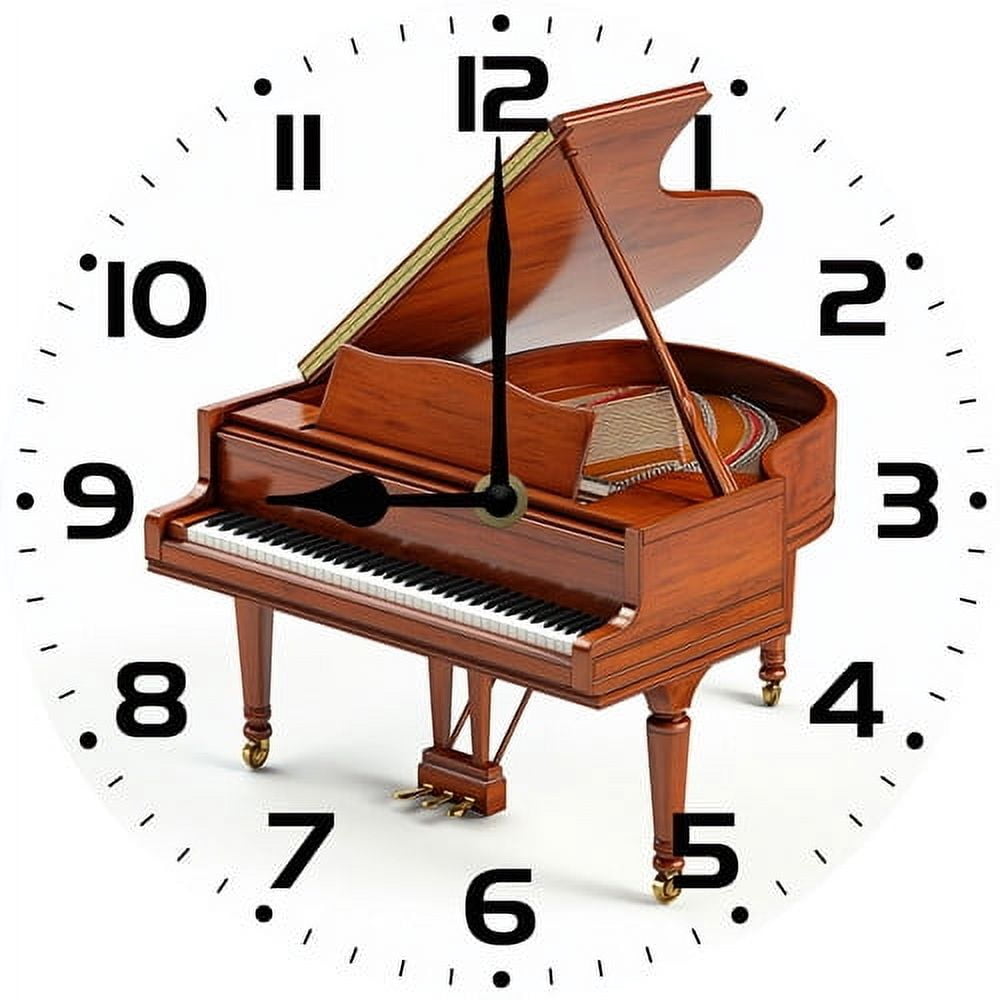 Soliyoahee 10inch Music Theme Wall Clock Vintage Piano Wall Clock ...