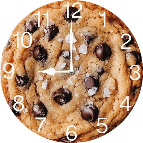 Soliyoahee 10inch Wooden Round Kids Room Clock Odd Cookies Wall Clocks Delicious Food Country ...