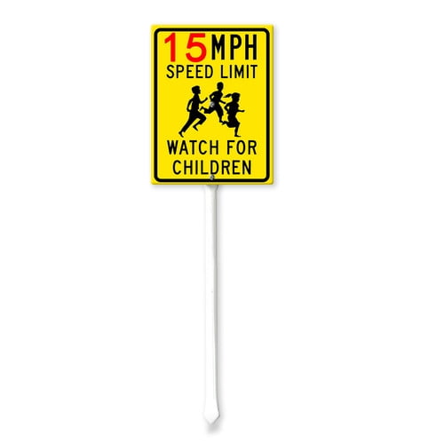 Soliyoahee 15 MPH Speed Limit Watch For Children Yard Sign with Stake ...