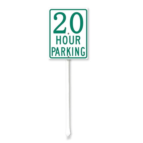 Soliyoahee 20 Hour Parking Zone Sign with Stakes 4.6x6inch Rustproof ...