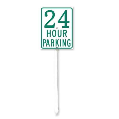 Soliyoahee 24 Hour Parking Zone Sign with Stakes 8x12inch Rustproof ...