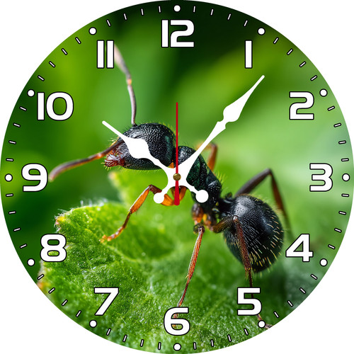 Soliyoahee Ant Wall Clock 10inch Wooden Round Country Farmhouse Clock ...