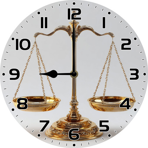 Soliyoahee Balance the Scales Clock 10inch Wooden Round Bathroom Wall ...