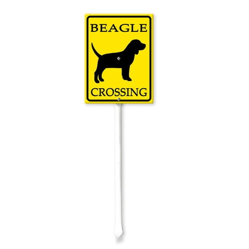Soliyoahee Beagle Crossing Yard Sign with Stake 4.6x6inch Rustproof ...
