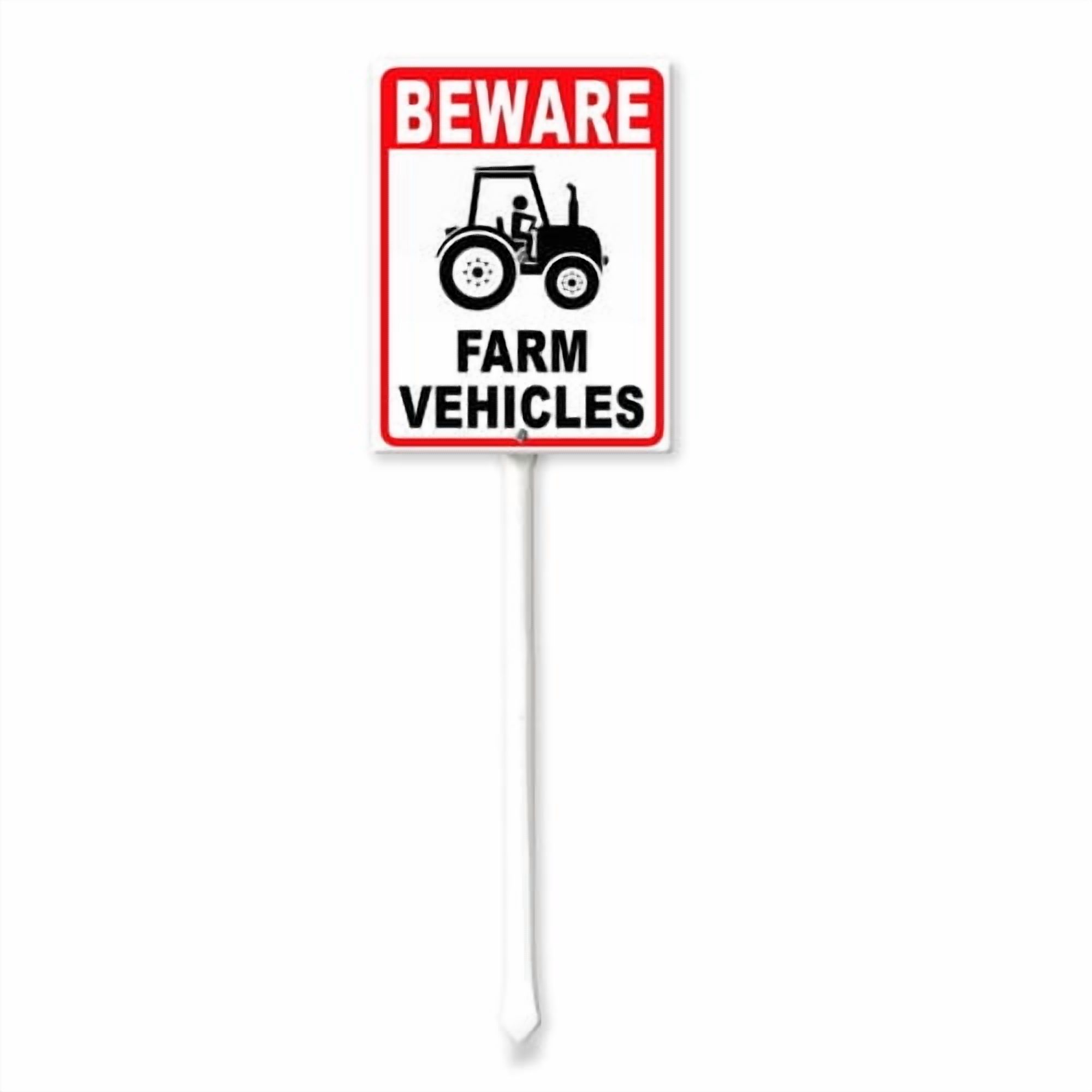Soliyoahee Beware Farm Vehicles Yard Sign with Stake 4.6x6inch ...