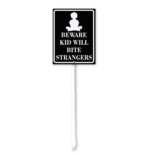 Soliyoahee Beware Kid Will Bite Strangers Yard Sign with Stake 4 ...