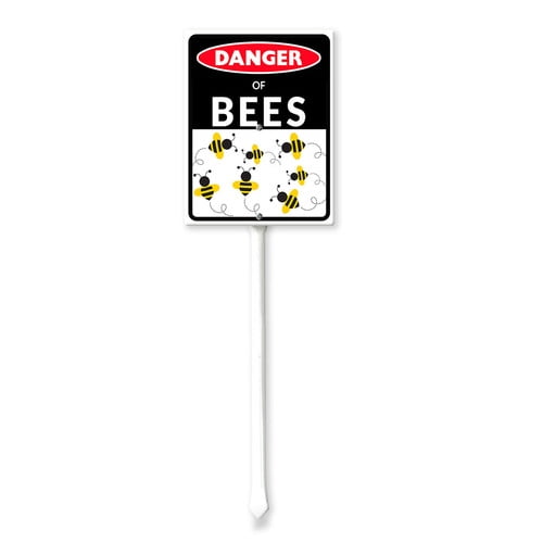 Soliyoahee Beware Of Bees Yard Sign with Stake 7x8.8inch Rustproof ...