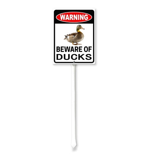 Soliyoahee Beware of Ducks Yard Sign with Stake 4.6x6inch Rustproof ...