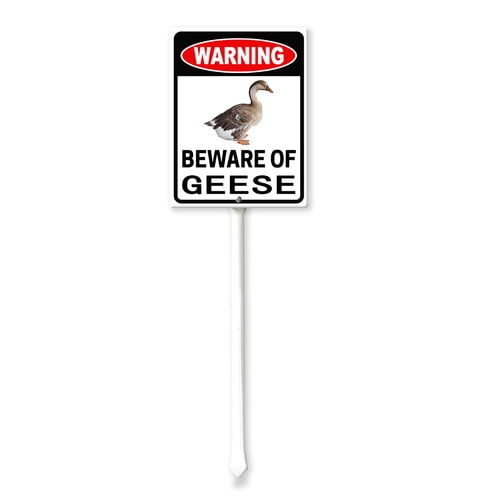 Soliyoahee Beware of Geese Yard Sign with Stake 8x12inch Rustproof ...