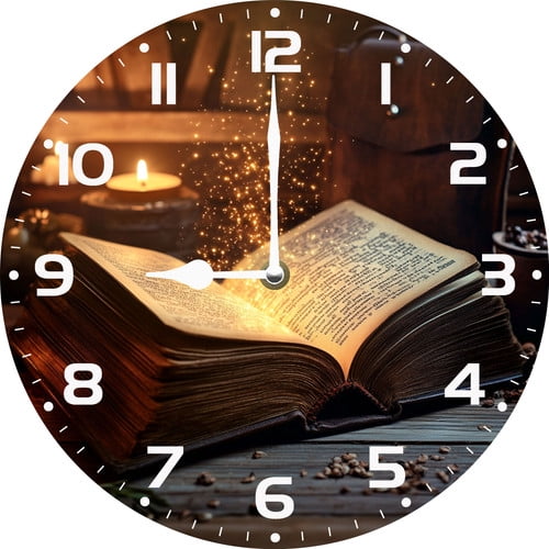 Soliyoahee Bible Clock 10inch Round Living Room Decorative Wall Clock ...