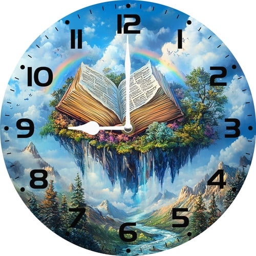 Soliyoahee Bible Clock 10inch Wooden Round Wall Clock Kitchen Decor ...