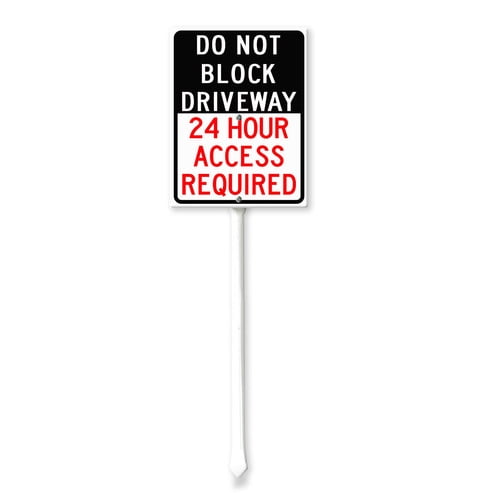 Soliyoahee Do Not Block Driveway 24 Hour Access Required Sign with ...