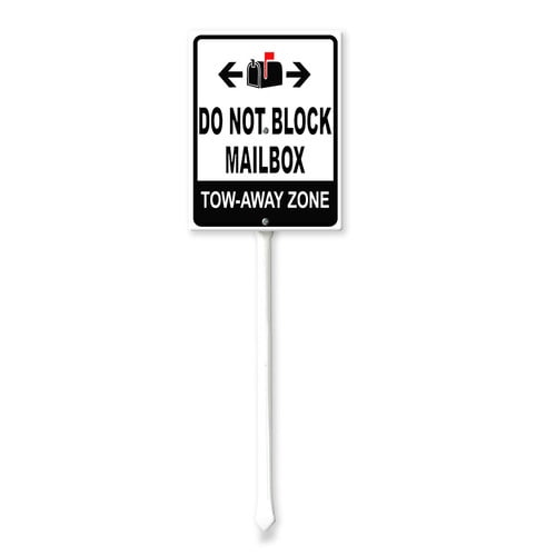 Soliyoahee Do Not Block Mailbox Tow Away Zone Yard Sign with Stake ...