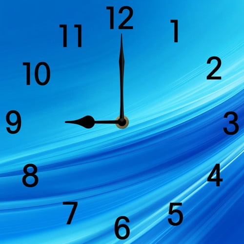 Soliyoahee Blue Wall Clock 10inch Wooden Square Clock Living Room ...