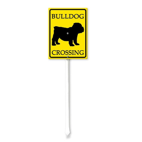 Soliyoahee Bulldog Crossing Yard Sign with Stake 4.6x6inch Rustproof ...