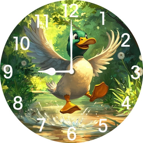 Soliyoahee Cartoon Duck Children's Clock 10inch Round Circular Wall ...