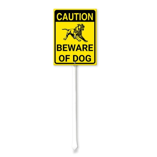 Soliyoahee Caution: Beware of Dog Yard Sign with Stake 4.6x6inch ...