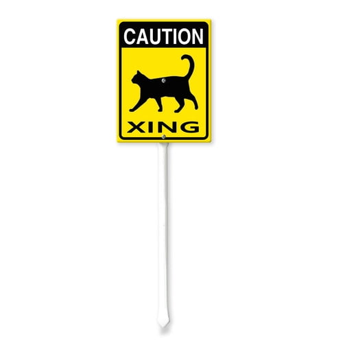 Soliyoahee "Caution Cat Xing" Crossing Yard Sign with Stake 8x12inch ...