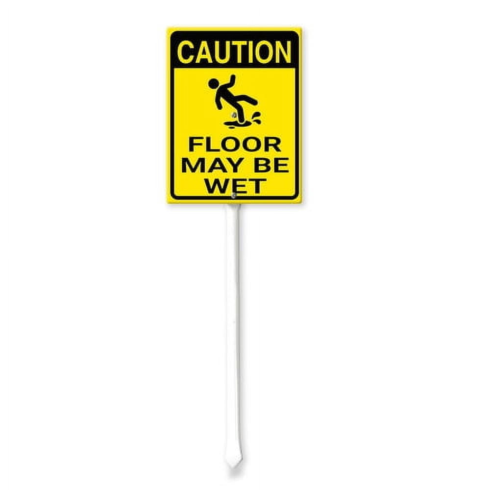Soliyoahee Caution Floor May Be Wet Yard Sign with Stake 4.6x6inch ...