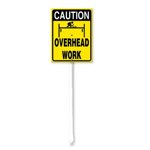 Soliyoahee Caution Overhead Work Yard Sign with Stake 4.6x6inch ...