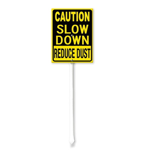 Soliyoahee Caution Slow Down Reduce DusYard Sign with Stake 8x12inch ...