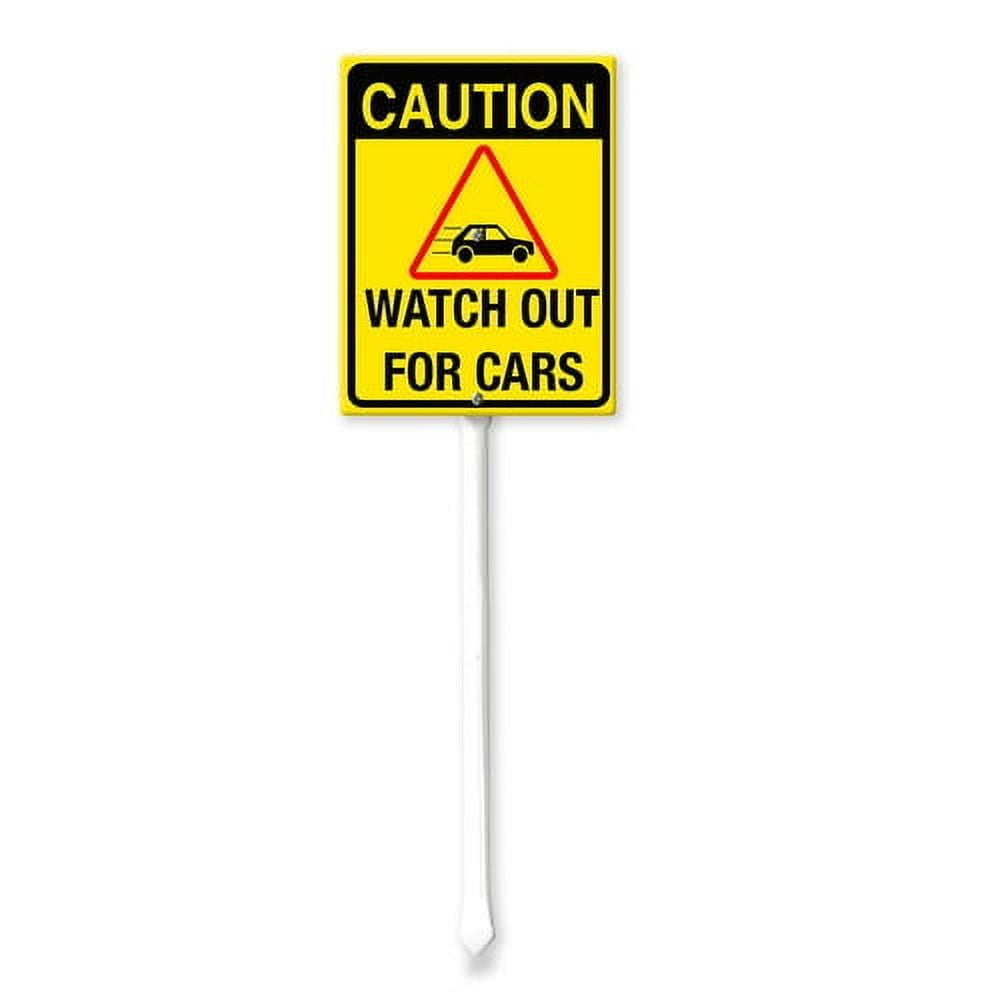 Soliyoahee Caution Watch Out for Cars Yard Sign with Stake 8x12inch ...