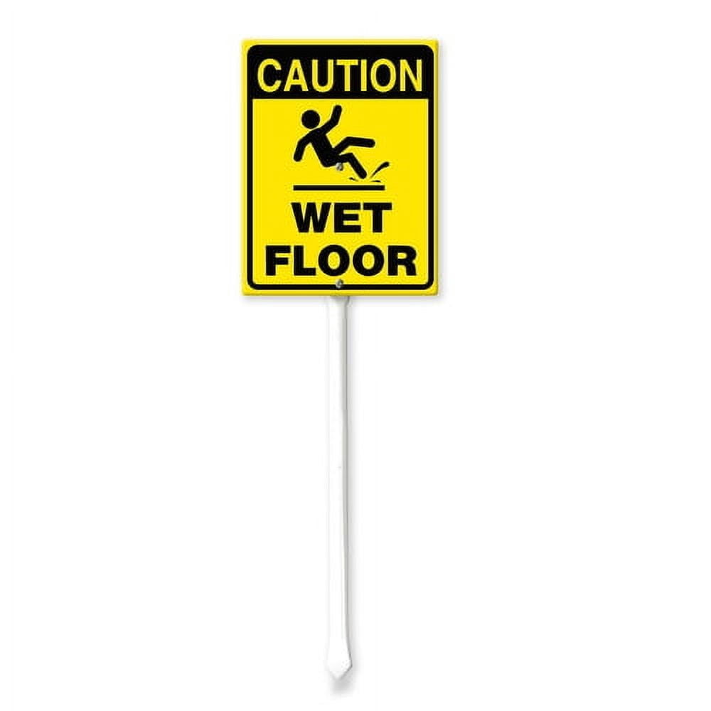 Soliyoahee Caution Wet Floor Floor Yard Sign with Stake 7x8.8inch ...