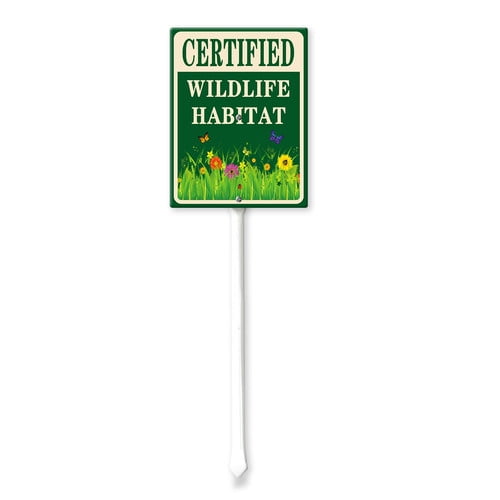 Soliyoahee Certified Wildlife Habitat Yard Sign with Stake 8x12inch ...