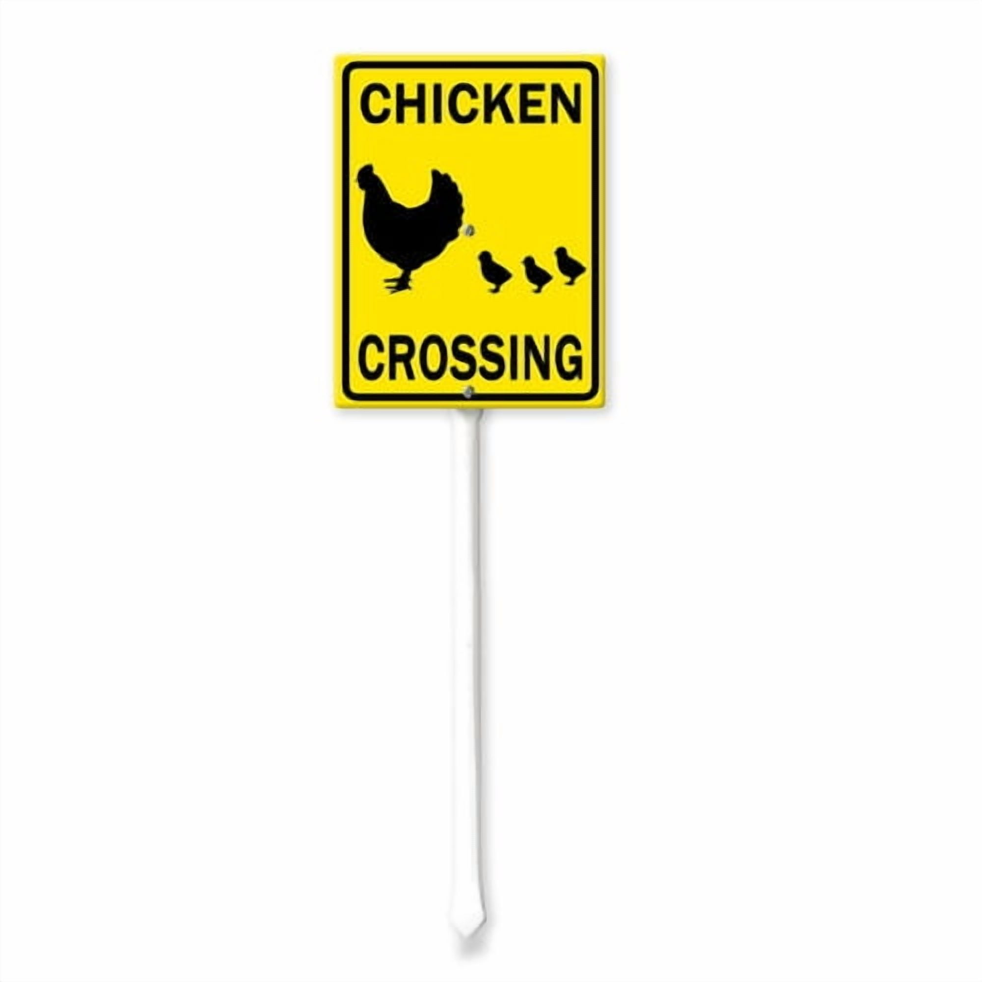 Soliyoahee Chicken Crossing Sign with Stake 8x12inch Rustproof Aluminum ...