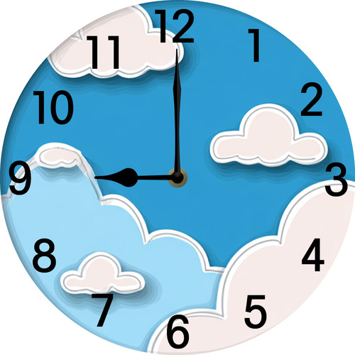 Soliyoahee Cloud Pattern Silent Non-ticking Round Wall Clock Battery ...