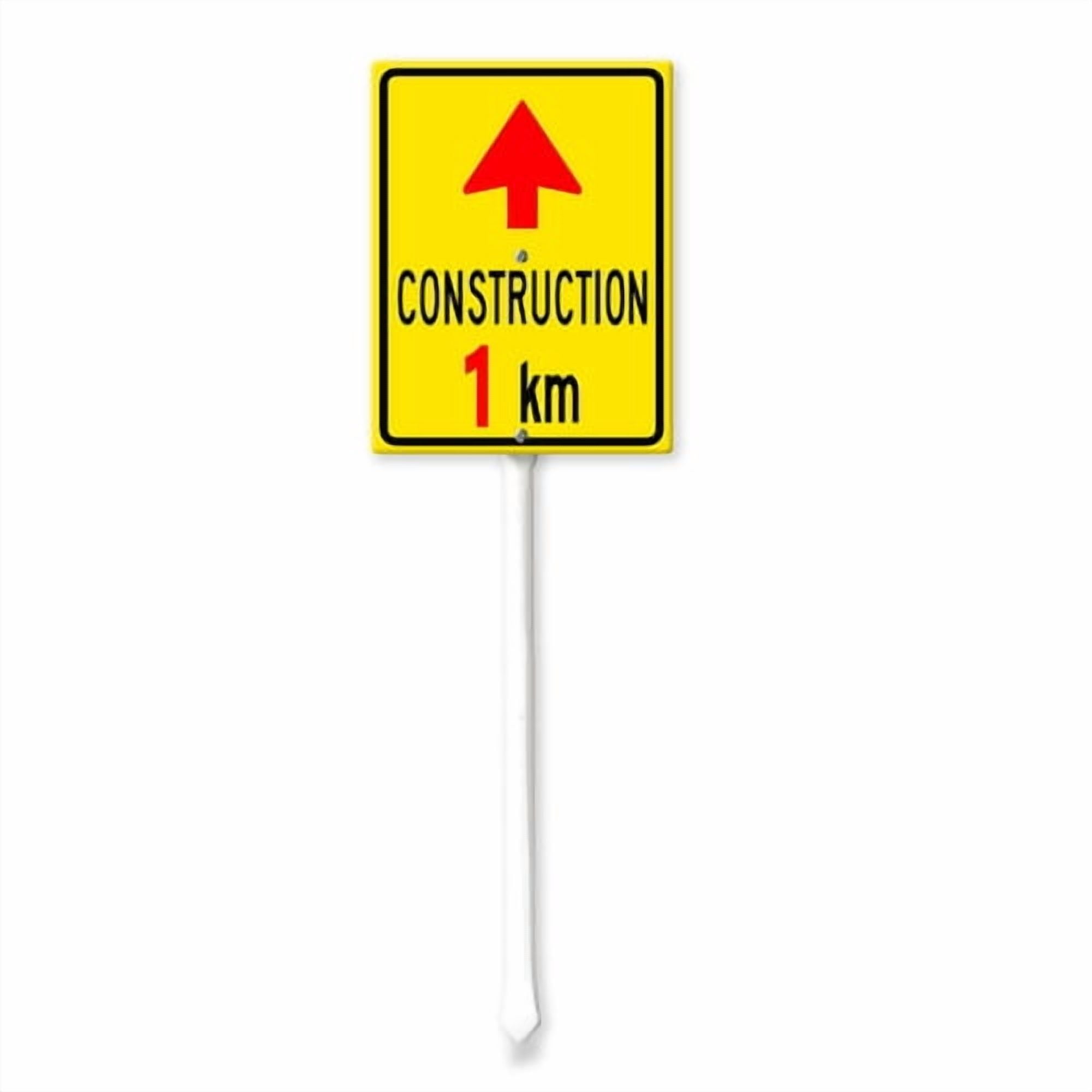 Soliyoahee Construction 1Km Yard Sign with Stake 4.6x6inch Rustproof ...
