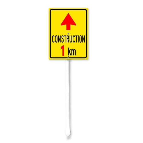 Soliyoahee Construction 1Km Yard Sign with Stake 7x8.8inch Rustproof ...