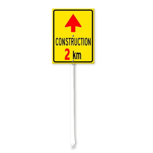 Soliyoahee Construction 2Km Yard Sign with Stake 4.6x6inch Rustproof ...