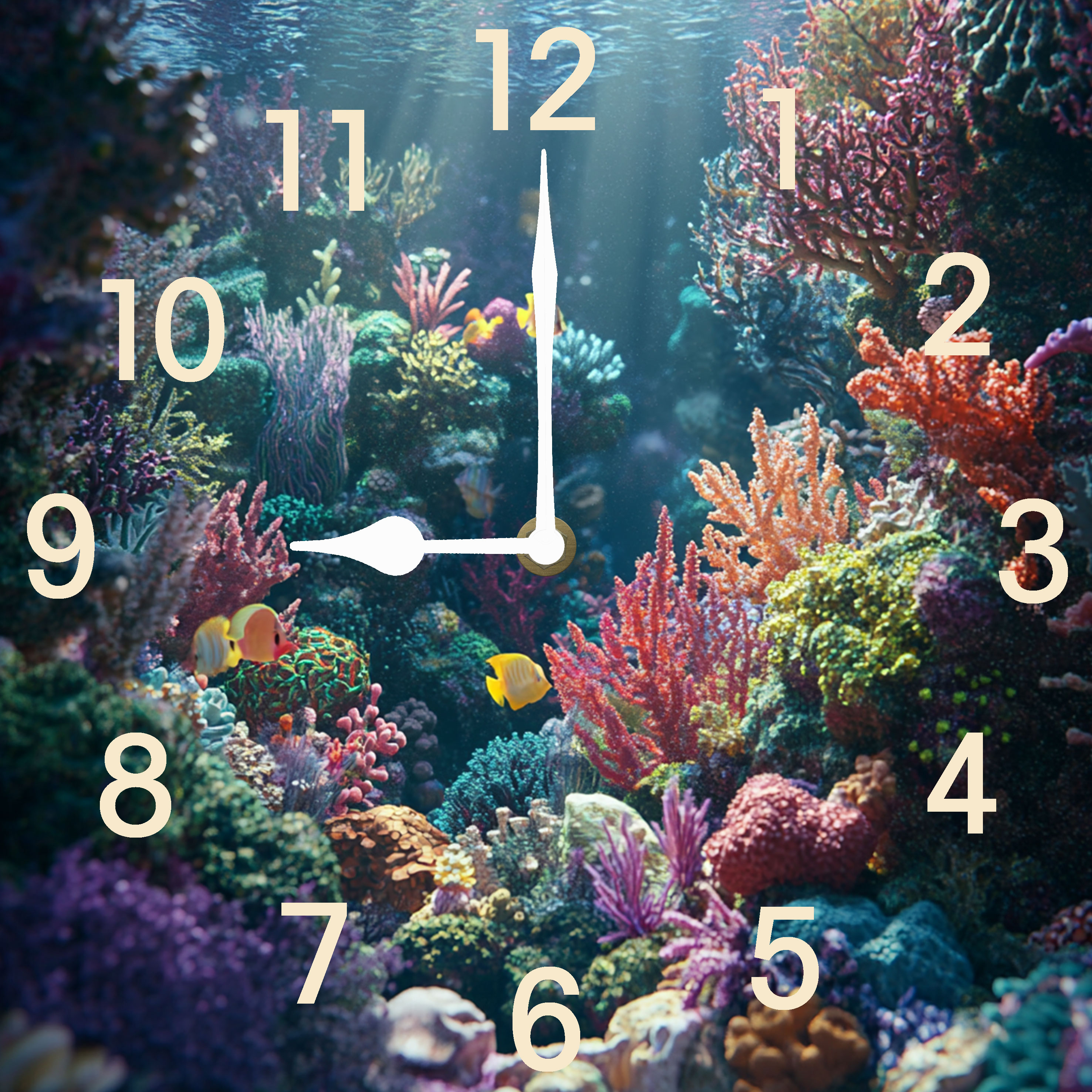 Soliyoahee Coral Clock 10inch Wooden Square Bathroom Clock Silent Non ...