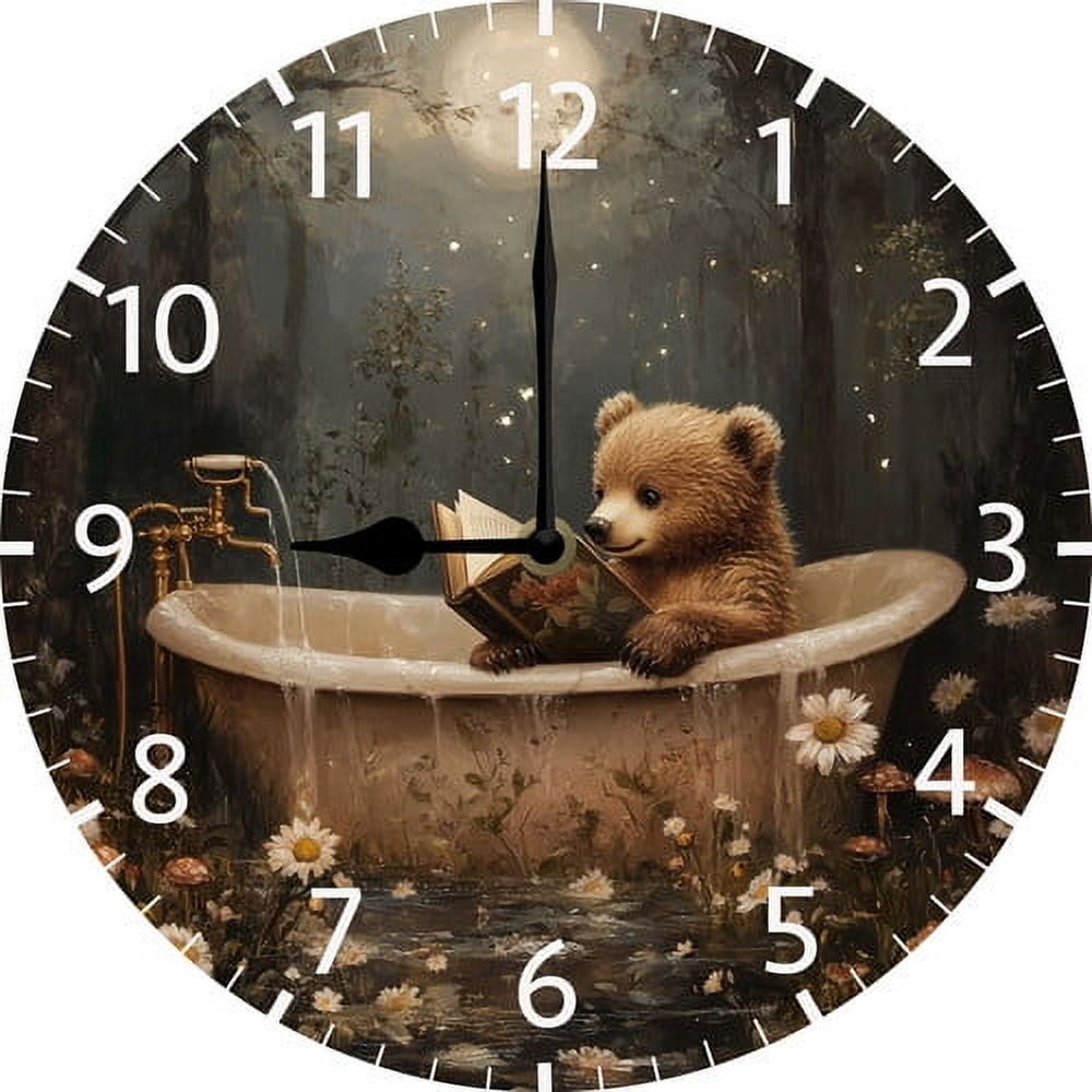 Soliyoahee Cute Yak Relaxing In The Bathtub Fun Wall Clock Bathroom ...