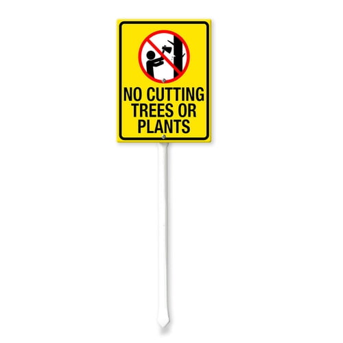 Soliyoahee No Cutting Trees Or Plants Yard Sign with Stake 8x12inch ...