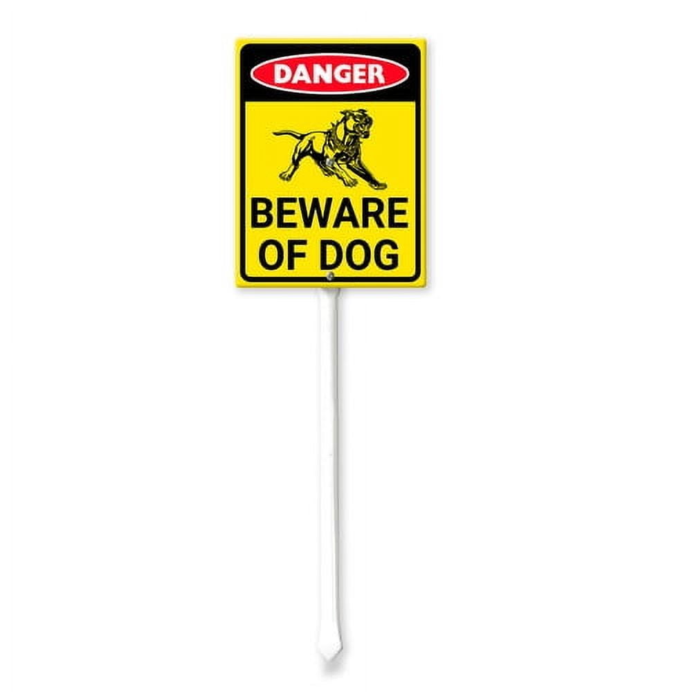 Soliyoahee Danger Beware of Dog Yard Sign with Stake 8x12inch Rustproof ...