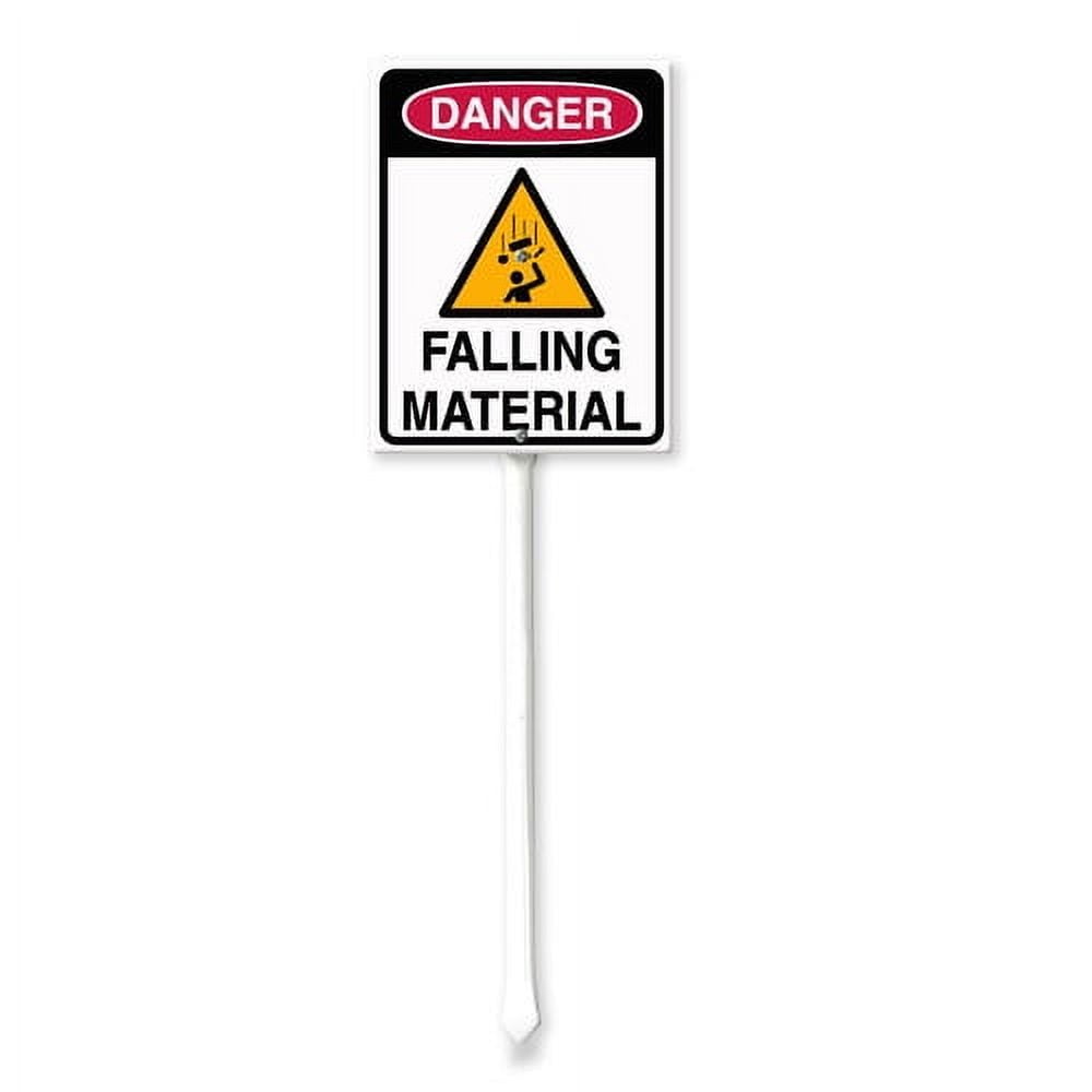 Soliyoahee Danger Falling Material Yard Sign with Stake 8x12inch ...