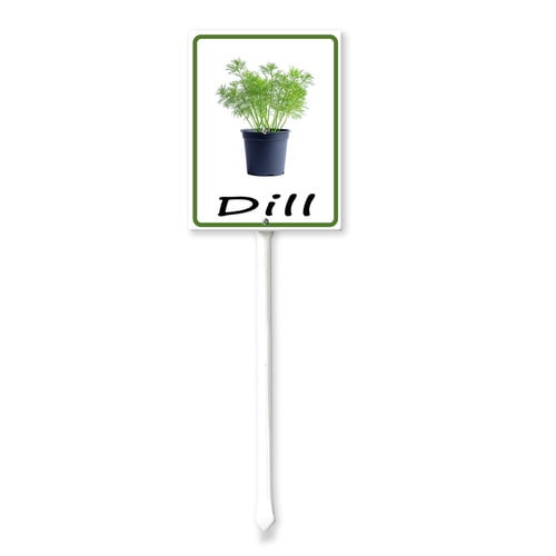 Soliyoahee Dill Potted Plant Yard Sign with Stake 4.6x6inch Rustproof ...