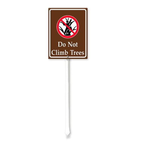 Soliyoahee Do Not Climb Trees Yard Sign with Stake 8x12inch Rustproof ...