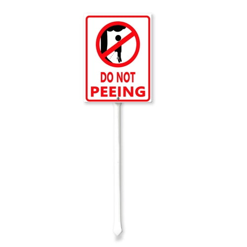 Soliyoahee Do Not Peeing Yard Sign with Stake 8x12inch Rustproof ...