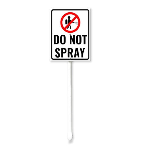 Soliyoahee Do Not Spray Yard Sign with Stake 4.6x6inch Rustproof ...
