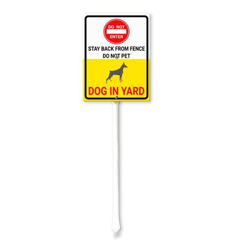 Soliyoahee Dog In Yard - Stay Back From Fence/Do Not Pet Yard Sign with ...