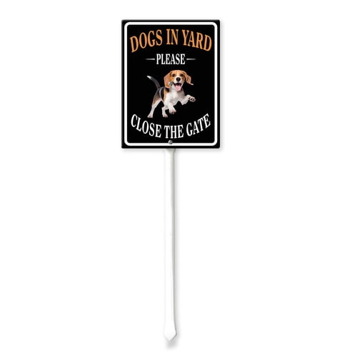 Soliyoahee Dogs In Yard Please Close The Gate Yard Sign with Stake 4 ...