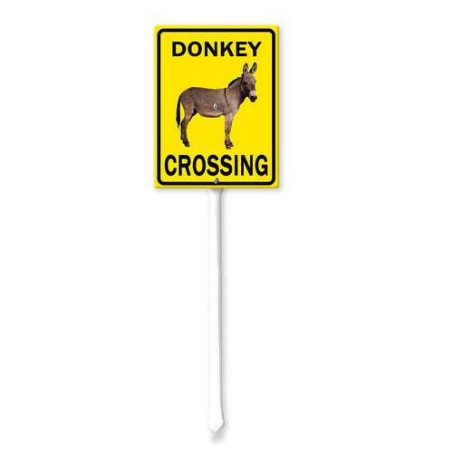 Soliyoahee Donkey Crossing Yard Sign with Stake 4.6x6inch Rustproof ...