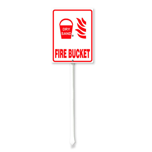 Soliyoahee Dry Sand Fire Bucket Yard Sign with Stake 7x8.8inch ...