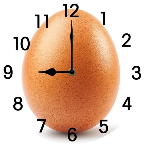 Soliyoahee Egg Wall Clock 10inch Wooden Round Kitchen Clock Silent No ...