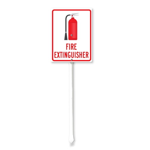 Soliyoahee Fire Extinguisher Yard Sign with Stake 4.6x6inch Rustproof ...